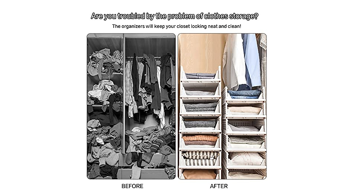 Dollox 4 Pack Folding Wardrobe Storage Boxes