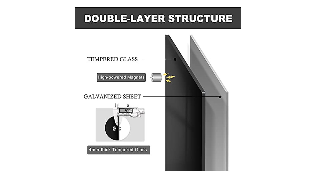 QUEENLINK Magnetic Glass Whiteboard – Durable & Stylish