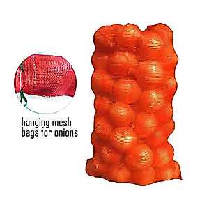 Deebree Extra Large Mesh Storage Produce Bags Reusable Vegetable Storage Bags 60 lbs Onion Storage Washable Net Bags 21” x 32” Pack of 10