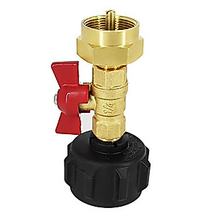 MENSI New QCC1 Propane Refill Adapter for 1lb Propane Bottle Tank from 20~40LBS Cylinder with Shut Off On/Off Controller Valve Gas Easy Filler