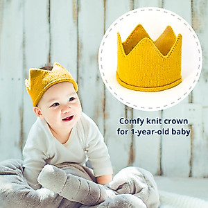 Baby Boy 1st Birthday Party Decorations by innerspark, Blue and Gold set, Ribbon High Chair Banner, Birthday crown hat, Gold Cake Topper