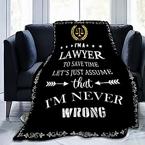 Lawyer Blanket Law Throws Gift for Men Law School Graduation Gifts Ultra-Soft Blankets for Bedroom Living Room Couch Bed for Lawyer 50x60 Inches.