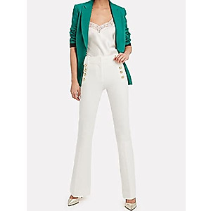 Famulily Bootcut Dress Pants for Women Slim Fit Flared Slack Stretch Pants for Office Ladies White S