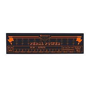 Keytars PW-01 Guitar Pedal Power Supply 10 Isolated DC Output for 9V12V18V Guitar Bass Effect Pedals with USB Charging Port for iPhone iPad Tablet, KTS-PW1