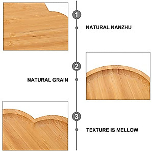 Hemoton Wood Serving Tray Flower Shaped Dessert Plate Food Tray Dinner Plate Serving Platter Appetizer Plates for Steak Fish Seafood Cooking Baking Yellow