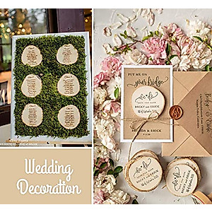 Wood Slices 16Pcs 3.5''-4'' Unfinished Wood Rounds Natural Thicken Slab with Bark for Coasters Centerpieces Wedding Rustic Craft Wooden Christmas Ornaments