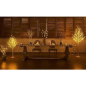 LITBLOOM Lighted Brown Willow Branches 30IN 100 LED with Timer Battery Operated, Tree Branch with Warm White Lights for Holiday Christmas Decoration Indoor Outdoor Use