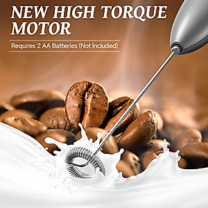 SIMPLETaste Milk Frother Handheld Battery Operated Electric Foam Maker, Drink Mixer with Stainless Steel Whisk for Cappuccino, Bulletproof Coffee, Latte