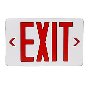 TANLUX Red Exit Sign, LED Emergency Exit Light with Battery Backup, UL Listed, AC 120/277V, Exit Signs with Emergency Lights, Commercial Emergency Lights for Business - 1 Pack