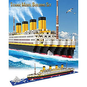 HYG Toys Titanic Micro Mini Building Blocks Set, 1860Pcs Titanic Toy Ship Model Building Bricks, 3D Puzzle Sets DIY Educational Toys Gift for Adults and Kids