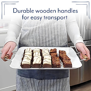 AuldHome Enamelware Bon Appetit Tray (White); Distressed Farmhouse Style Metal Decorative Serving Platter