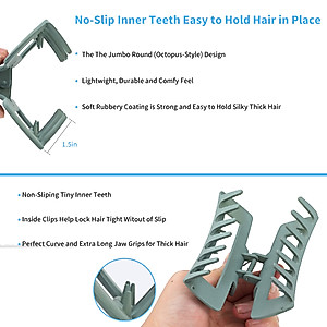 79Style Hair Clips for Women & Girls, 6Pcs Large Medium Square & Banana Claw Clips for Thick Hair, Strong Hold Hair Styling Accessories, Ocean