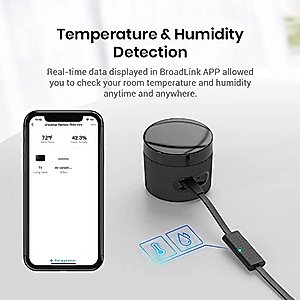 BroadLink RM4mini Smart Remote Hub with Sensor Cable -WiFi IR Blaster for TV Remote, Smart AC Controller, Works with Alexa/Google Home/IFTTT