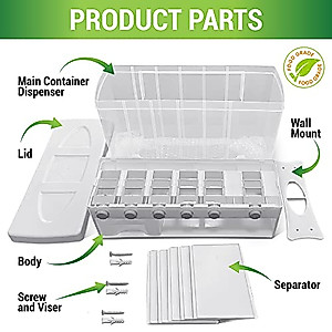 Dry Food Dispenser Cereal Container-Rice Dispenser 22 Pounds Pantry & Kitchen Storage Bucket (White)