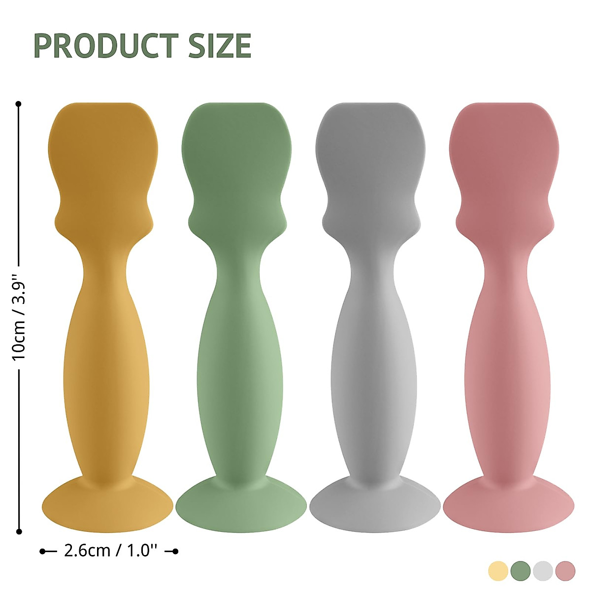 Mini Size Baby Diaper Cream Spatula Applicator Soft Silicone Baby Butt Paste Spatula (2Pack,Sage/Gray)