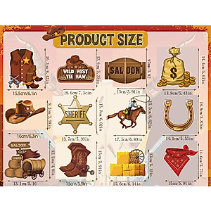 26Pcs Western Party Decorations West Cowboy Banner and West Cowboy Hanging Swirls Yee Haw Ceiling Streamers for Boys Birthday Western Baby Shower Party Decor Supplies