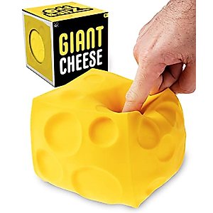 Giant Cheese Stress Ball: A squeezable stress buster that looks like a block of cheese!