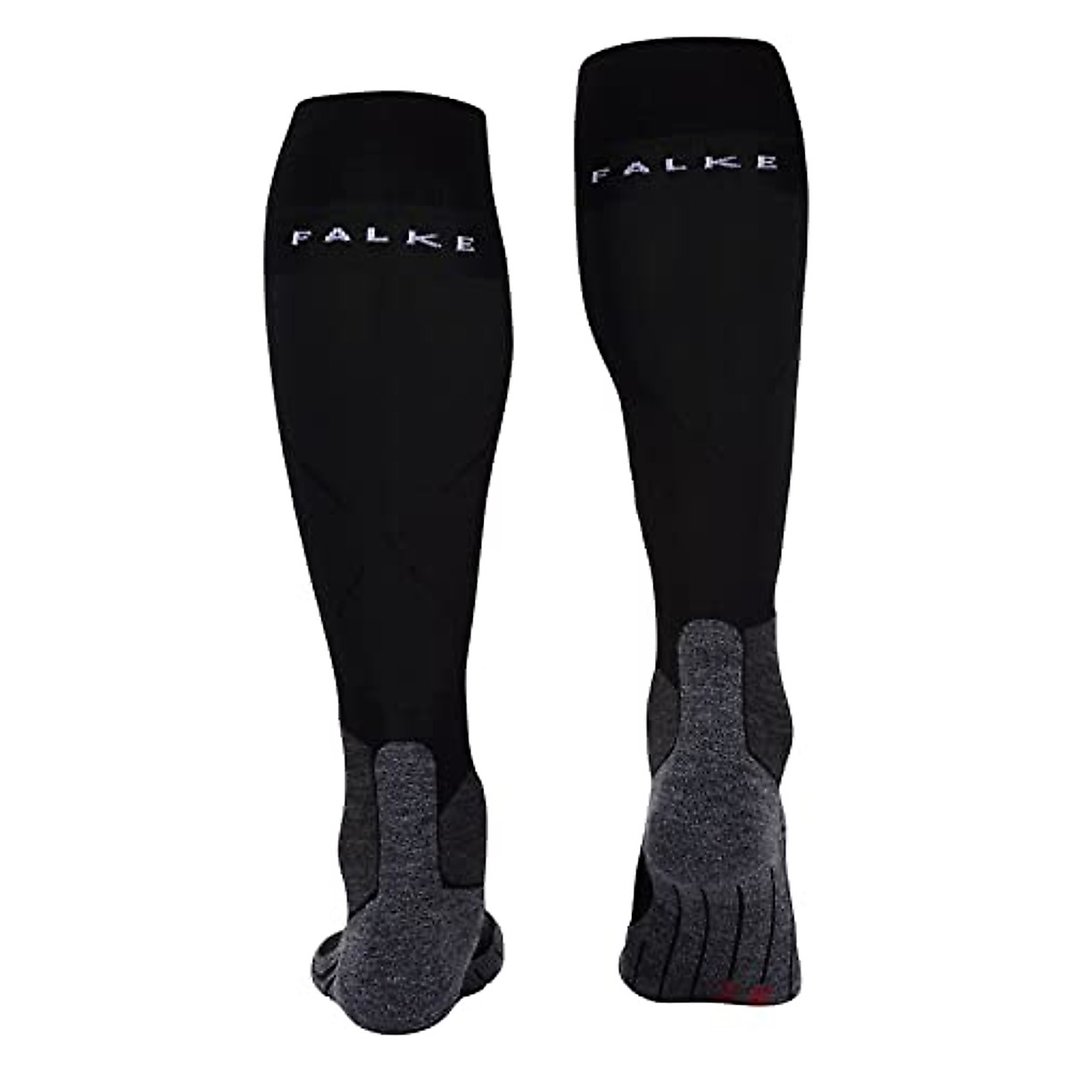 FALKE Women's SK5 Expert Ski Socks, Knee High, Ultra Light Cushion, Winter Athletic Sock, Breathable Quick Dry, Silk, Black (Black-Mix 3010), 9.5-10.5, 1 Pair