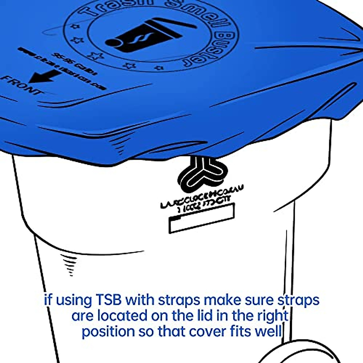 Trash Smell Buster, Trash Can Cover, Odor Eliminating Bag with Elastic Rubber Band, Eliminates Odor from Trash, Durable, Effective, Chemicals Free, 32 Gallon, 1 Cover