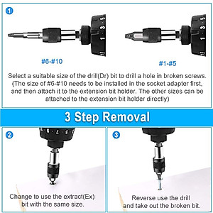 Gifts for Men and Women, Damaged Screw Extractor Kit and Stripped Screw Extractor Set with Magnetic Extension Bit Holder and Socket Adapter Easily and Quickly Remove Damaged, Broken or Stripped Screws