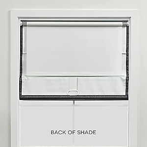 Exclusive Home Esme Total Blackout Roman Shade, 34"x64", Slate Blue