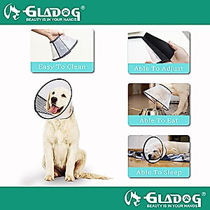 GLADOG Soft Dog Cone Collar, 3 PCS (XL is Only 1 PCS) Flexible Plastic Cone for Dogs After Surgery, Dog Recovery Collar, Adjustable E-Collar for Large/Medium/Small Dogs Cat, Comfy Elizabethan Collar