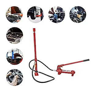 15PCs Portable Power Kit Hydraulic Ram with Pump, Auto Body Frame Repair Kit 5 FT Oil Hose Hydraulic Jack with Case, 6 Ton Capacity