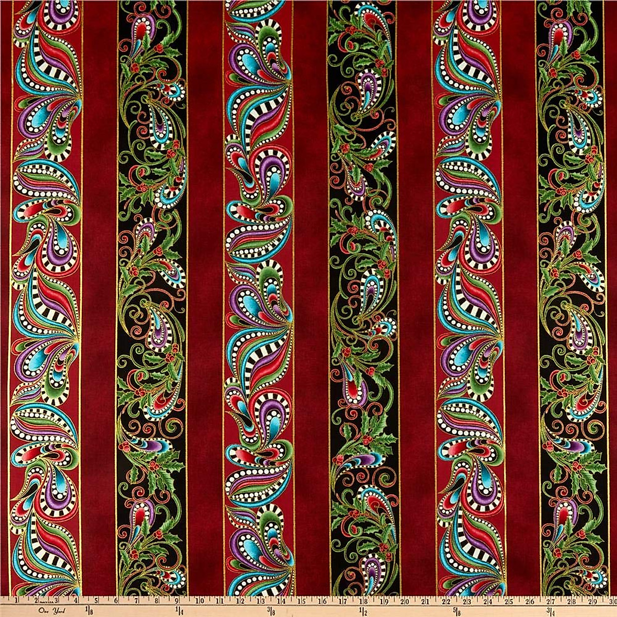 Benartex Cat-I-tude Christmas Cat-I-tude Stripe Multi Quilt Fabric