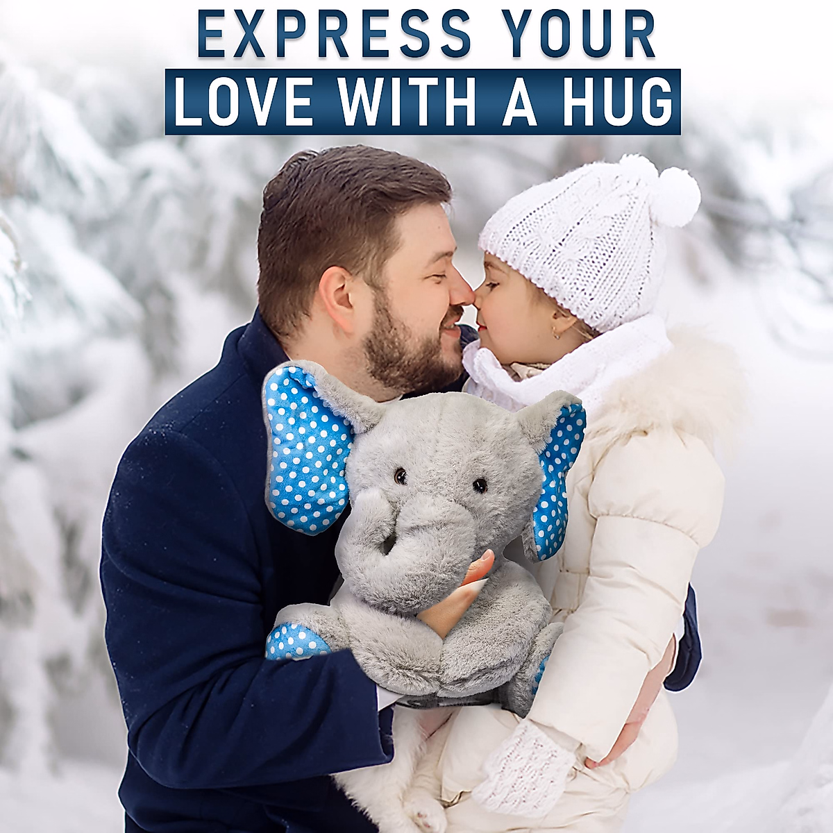 Lil Snuggers Warm and Snuggly, Lavender Scented Stuffed Animal, Elephant Male with Blue Accents