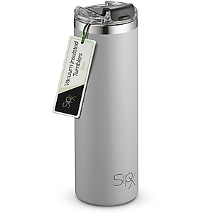 SIPX™ Triple-Insulated Tumblers - 18 Oz. Slim Modern Tumbler With Lid, insulated Cup Keeps Hot For 12 Hours, Stainless Steel Tumbler Made Of Sustainable Material, Coffee Travel Mug (Grey)