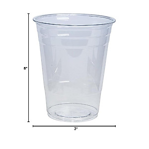 Comfy Package [100 Pack - 16 oz.] Crystal Clear PET Plastic Cups