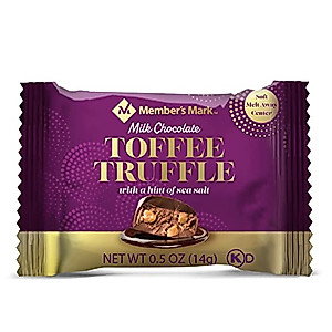 Member's Mark Milk Chocolate Toffee Truffle with Sea Salt (19 oz.), 38 Count (Pack of 1)