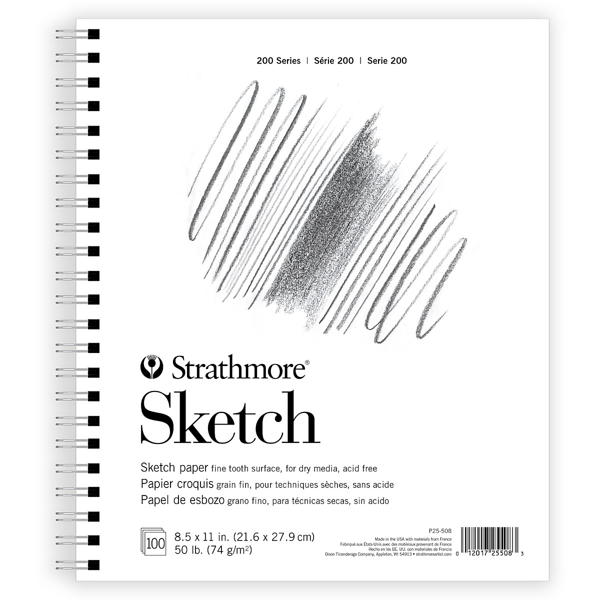 Strathmore (25-508 STR-025-508 100 Sheet Sketch Pad, 8.875 by 11", 8.5"x11", White