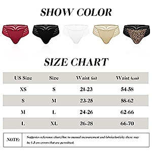 chahoo Womens Thong Underwear, Sexy Low Rise Panties Seamless G-string T Back Lace Thongs, 5-Pack No Show Thongs for Women