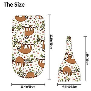 Cute Sloth Newborn Swaddle Blanket and Hat Set Boy Girl, Soft Stretchy Baby Receiving Blanket Sleep Sack for Infants Gift
