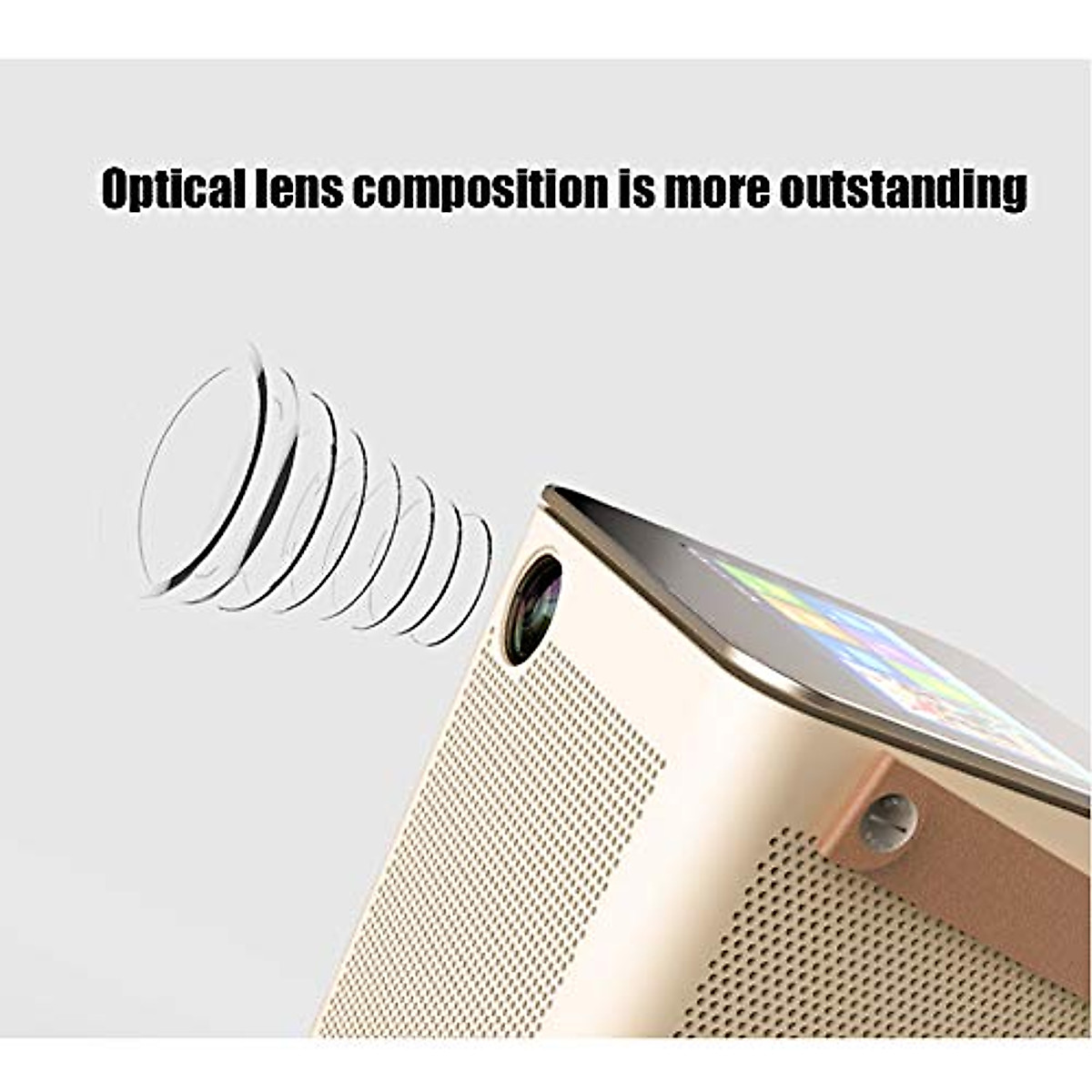 XUNMAIFPT Full HD Projector, Intelligent Android 4.4 System Projector HD Mobile Portable LED Projector, Audio Jack, MicroUSB, USB2.0, HDMI2.0 Intelligent