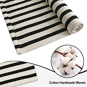 OJIA Christmas Front Door Mat 24"x51", Machine Washable Porch Rug Indoor Outdoor Rugs Outside Doormat Striped Rug Cotton Woven Entryway Rug for Kitchen/Bathroom/Farmhouse/Home Entrance