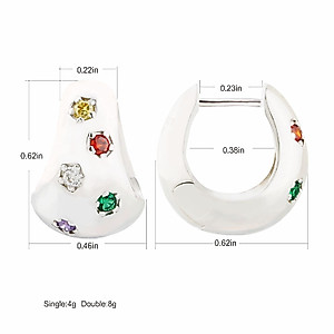 14K White gold small hoop earrings Fashion cubic zirconia Earring Women Wonderful Gift Choice