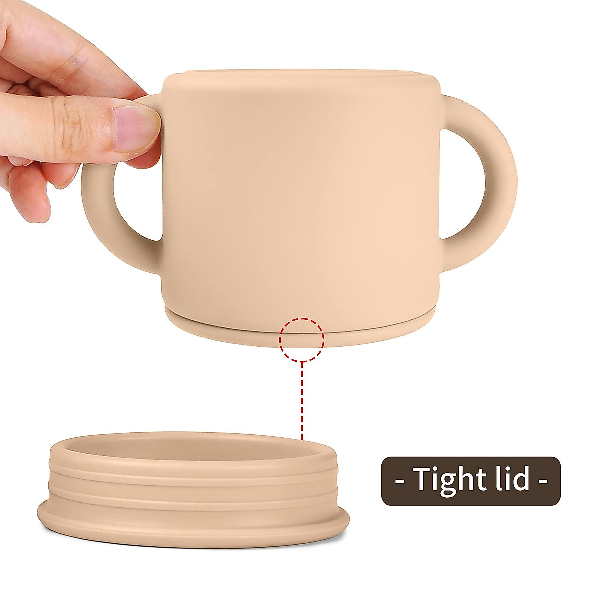 Silicon Sippy Trainer Straw Cups Double Handle Silicone Cup, Baby Training Cup with Handles Lid and Straw, BPA Free, Unbreakable 6.7oz