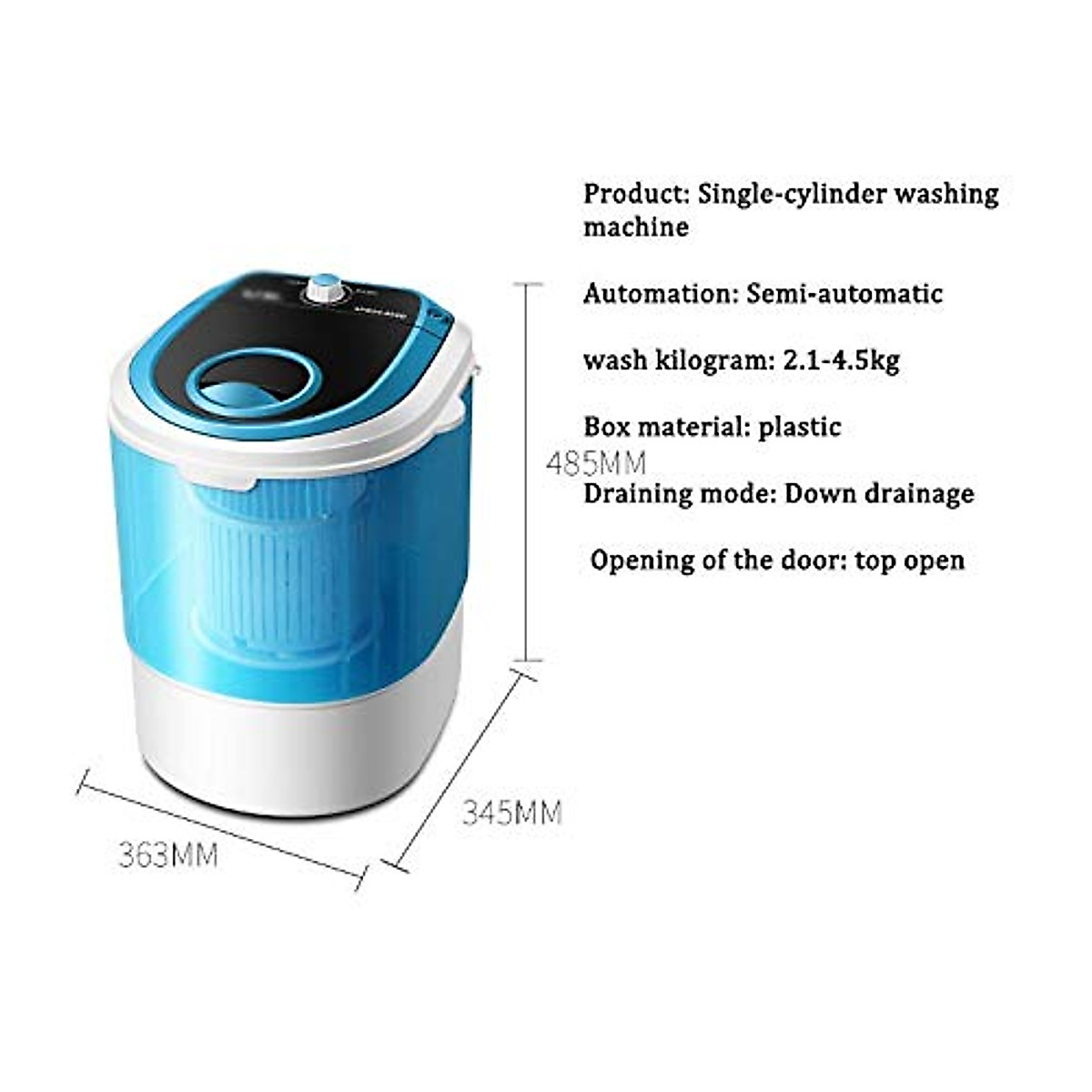 ZLXDP Mini Washing Machine Automatic Women Children Clothes Cleaner Dehydrated Mini Tube Wash Single Cylinder Washing Machine (Color : D)