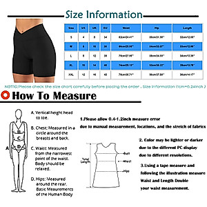 Bblulu Women's High Rise Cross Waist Yoga Shorts, Sports Workout Running Biker Shorts High Waisted Booty Hot Short