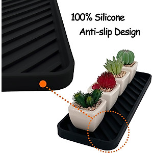 2 Pack Silicone Sink Organizer - Keep Your Kitchen and Bathroom Tidy and Organized (Black)