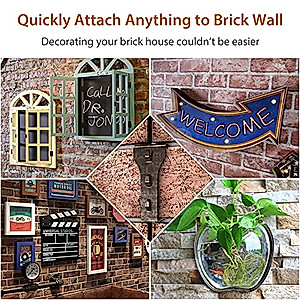 Brick Hook Clips (6 Pack) for Hanging Outdoors, Brick Hangers Fits Queen Size Brick 2-1/2" to 2-3/4" in Height, Heavy Duty Brick Wall Clips Siding Hooks for Hanging No Drill and Nails