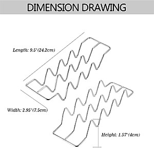 Udebohe Taco Holder, 2-Pack Stainless Steel Taco Rack Tortilla Stand Holders Tray, Hold 3 or 4 Soft or Hard Shell Taco, Oven and Dishwasher Safe