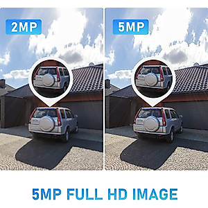 JideTech HD 5MP POE Camera Outdoor, 2592x1944P Bullet IP Security Camera with 2 Way Audio, Night Vision 65ft, Motion Detection, IP66 Waterproof, Support H.265+ Video Compression, 24/7 Recording