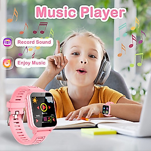 Cosjoype Kids Game Smart Watch Gift for Girls Age 6-12, 24 Puzzle Games HD Touch Screen Kids Watches with Video Camera Music Player Pedometer Flashlight 12/24hr Toys for 7 8 9 10 11 12 Year Old Girls