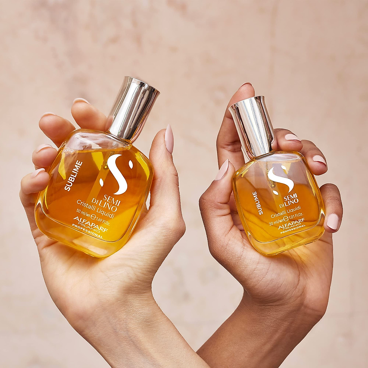 Alfaparf Milano Semi di Lino Sublime Cristalli Liquidi Hair Oil Serum with Thermal Protection - Anti Frizz Hair Serum & Smoothing Heat Protectant Spray with Vitamin E for Frizzy Hair (1.01 oz / 30 ml)