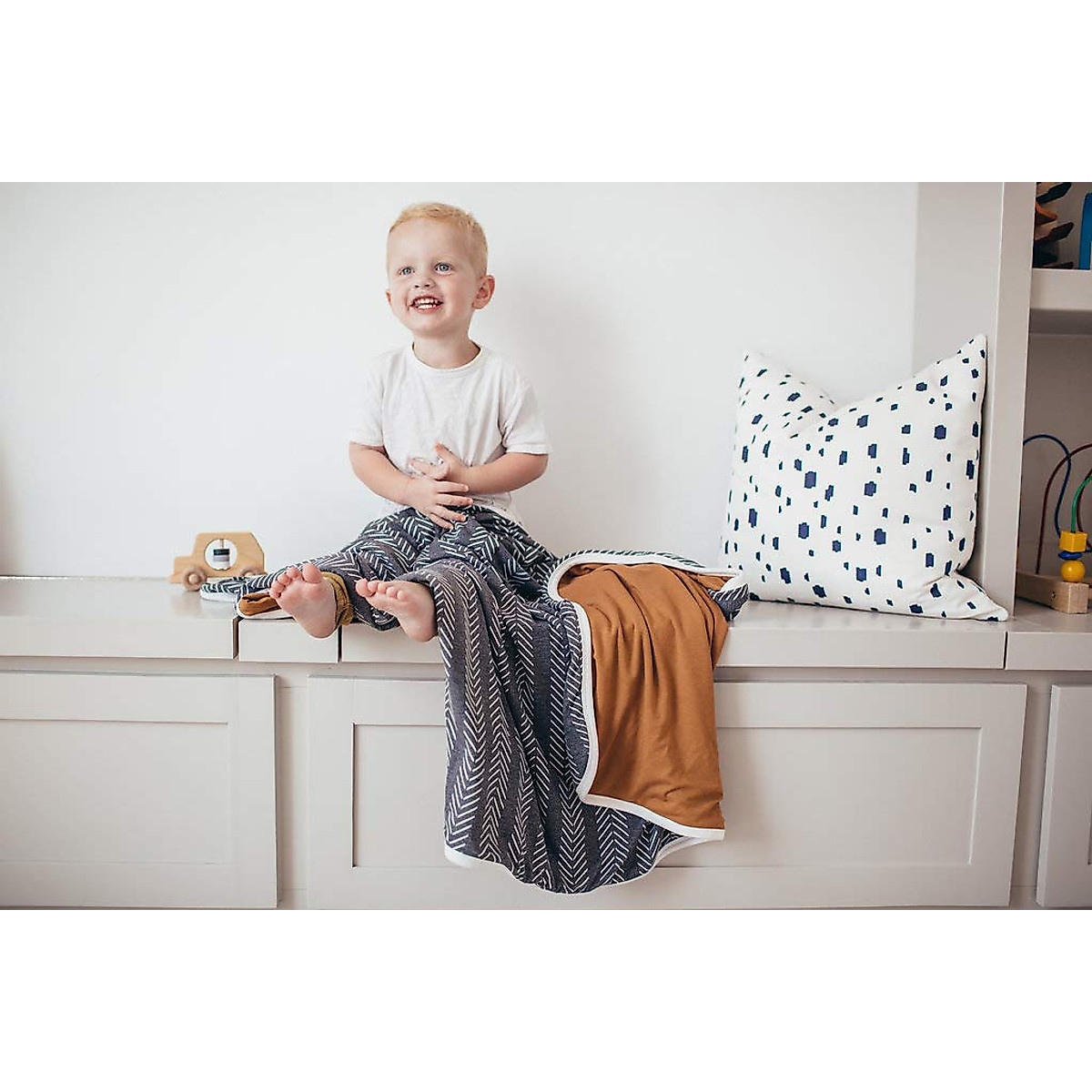 Large Premium Knit Baby 3 Layer Stretchy Quilt Blanket Canyon by Copper Pearl