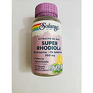 Solaray Super Rhodiola Root Extract 500 mg VCapsules, 60 Count