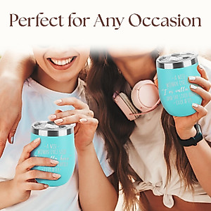 shop4ever A Wise Woman Once Said I'm Outta Here and Lived Happily Ever After Engraved Insulated Stainless Steel Wine Tumbler with Lid 12 oz. (Teal)